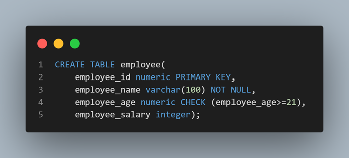 How to add constraints in SQL