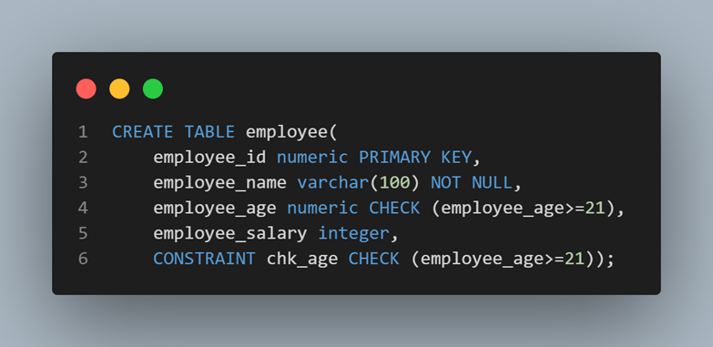 How to add constraints in SQL